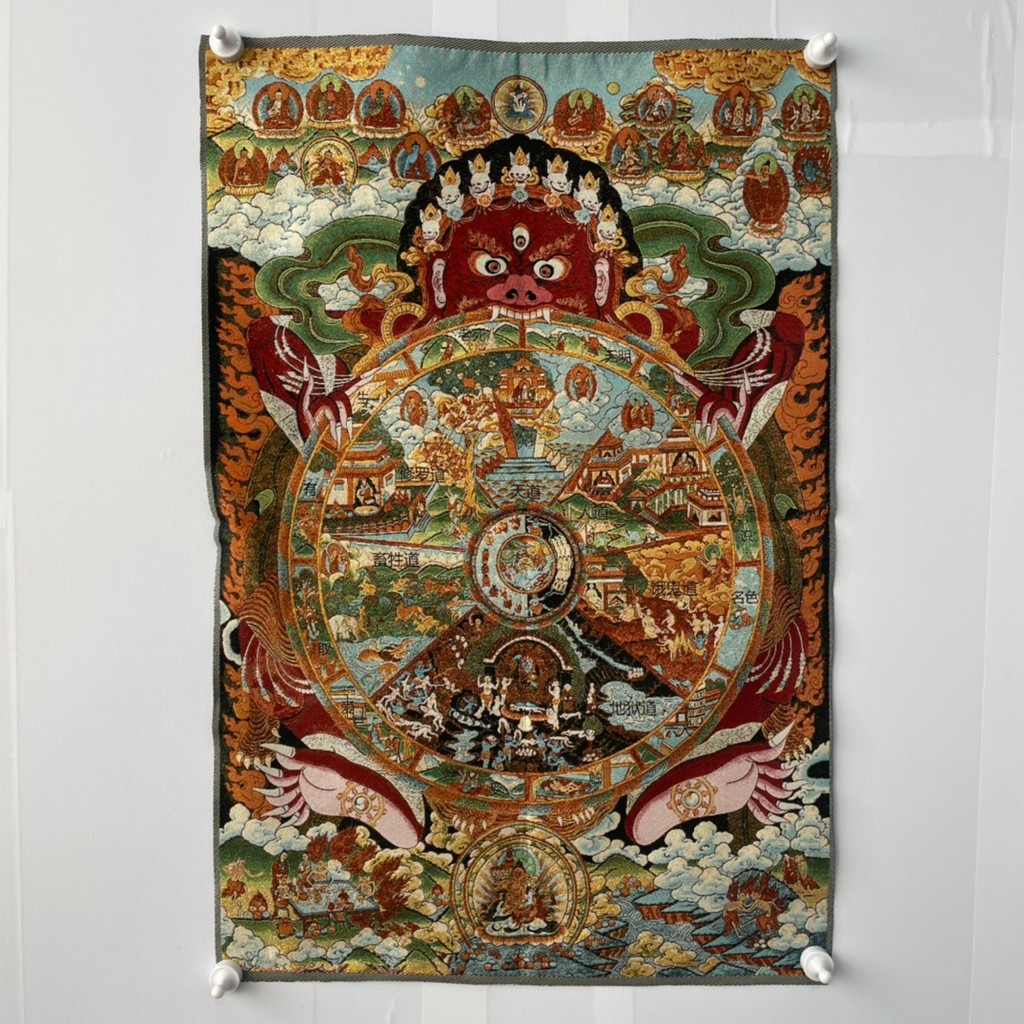 Jual 35"Thangka Embroidery Tibetan Buddhism silk Embroidery brocade ...