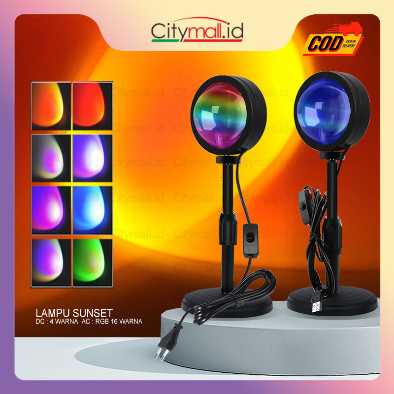 Jual Horici Lampu Sunset RGB 16 Warna Rainbow Lampu Senja Matahari Terbenam LED Sunlight Lampu ...