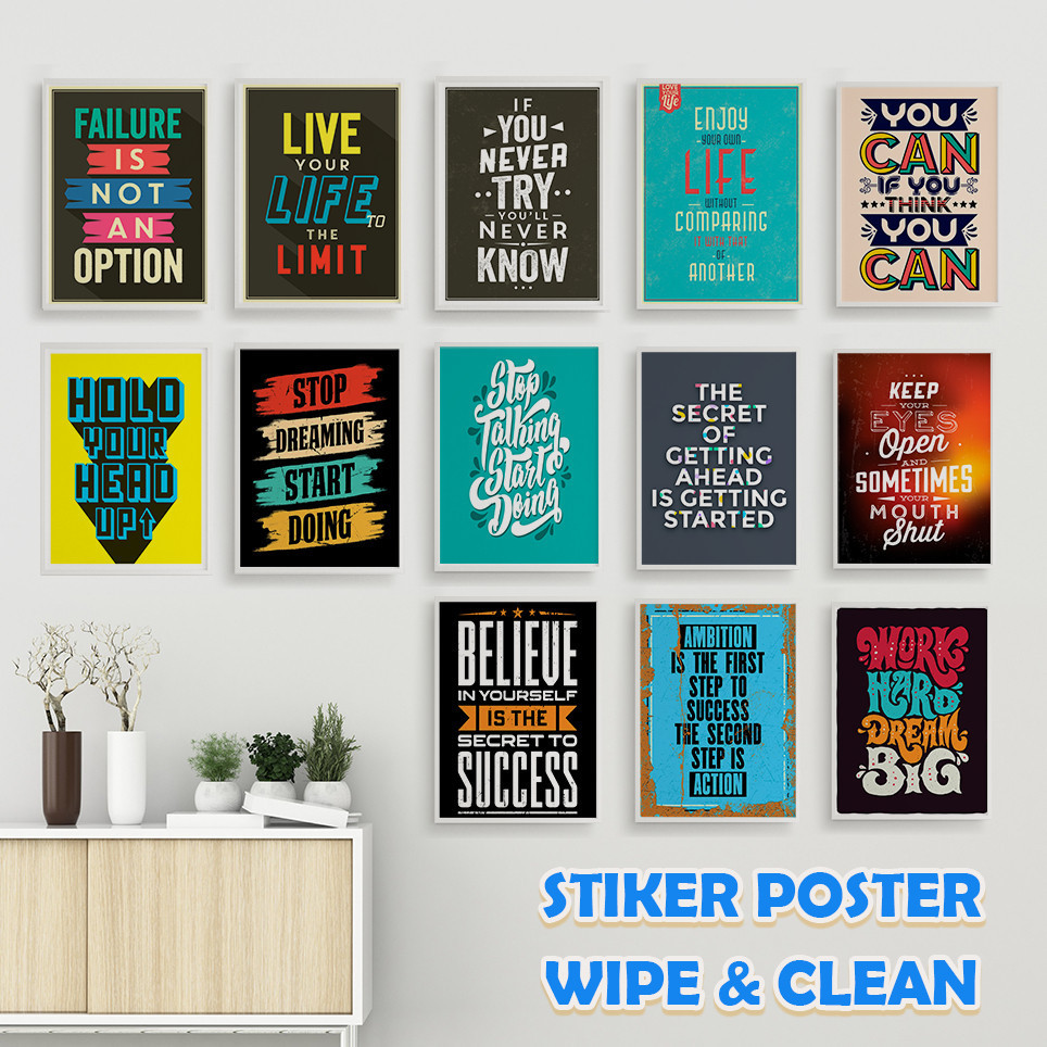 Jual Stiker Poster Dinding Kata Motivasi Belajar Anak SD SMP | Shopee ...