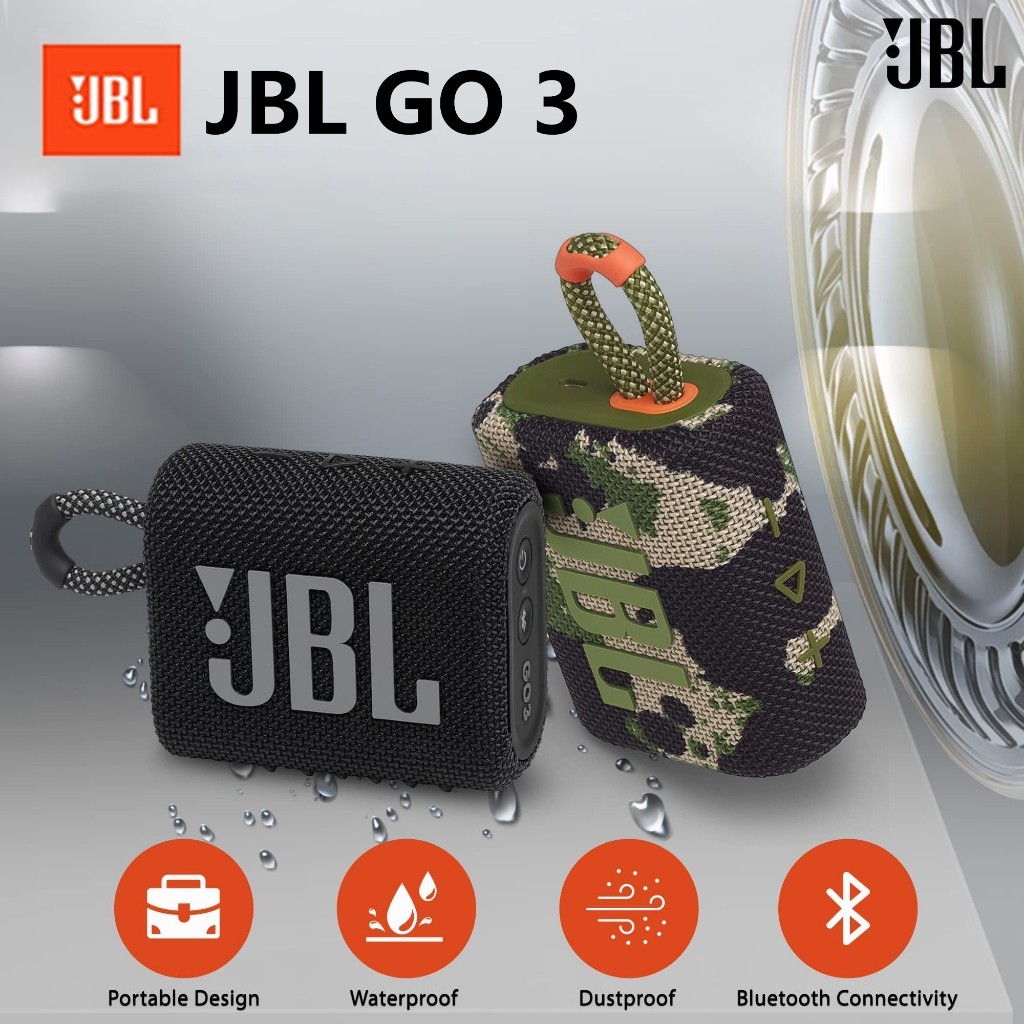 Jual JBL Go 3 Waterproof Bluetooth Speaker Big audio And Punchy Bass ...