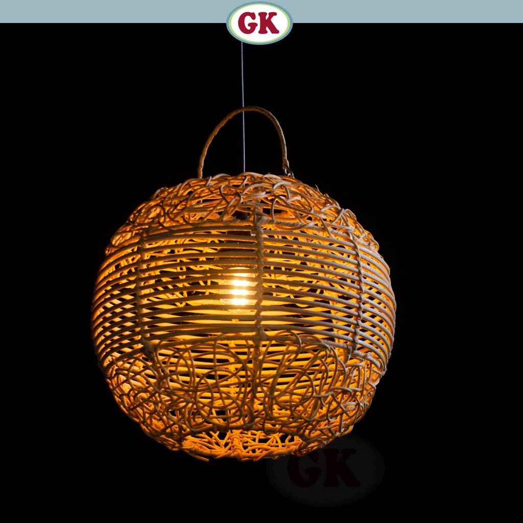 Jual Lampu Lampion bulat rotan lampu gantung rotan bulat 1134 | Shopee ...