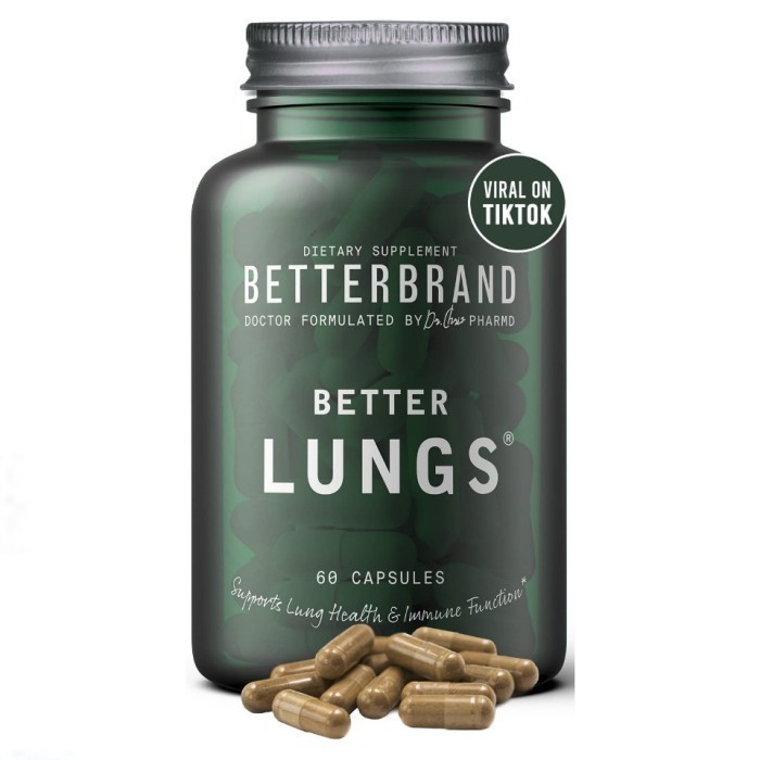 Jual Betterbrand Better Lungs Daily Respiratory Health 60 Capsules Mullein | Shopee Indonesia