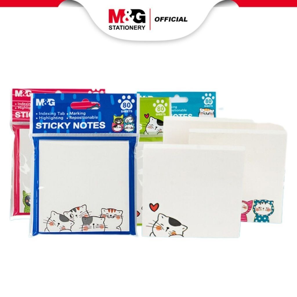 Jual Sticky Note M&G So Many Cat Ukuran 3"x2" 3"x3" Color Sticky Notes ...