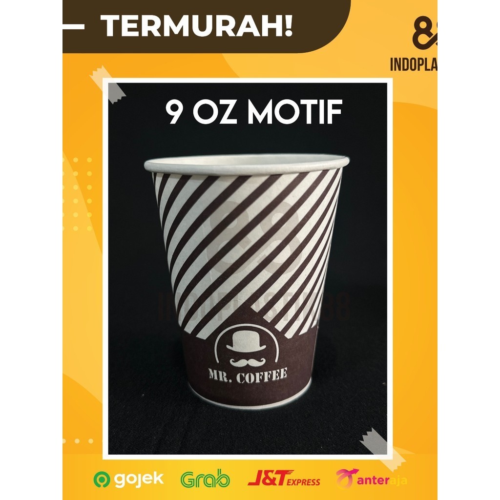 Jual PAPERCUP 9 OZ MOTIF / HOT CUP / GELAS KOPI / GELAS KERTAS 50 PCS | Shopee Indonesia