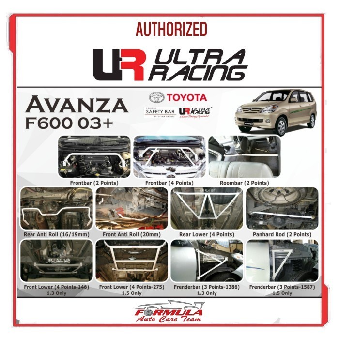 Jual Ultra Racing Front Bar Stabilizer 2P Avanza/Xenia 03+ (TW2- 3774 ...