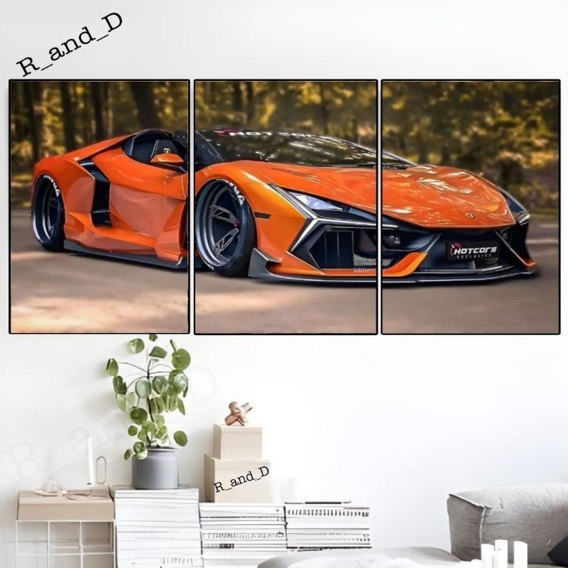 Jual Hiasan Dinding Gambar Mobil Sport Ukuran 120x60, Dekorasi dinding ...