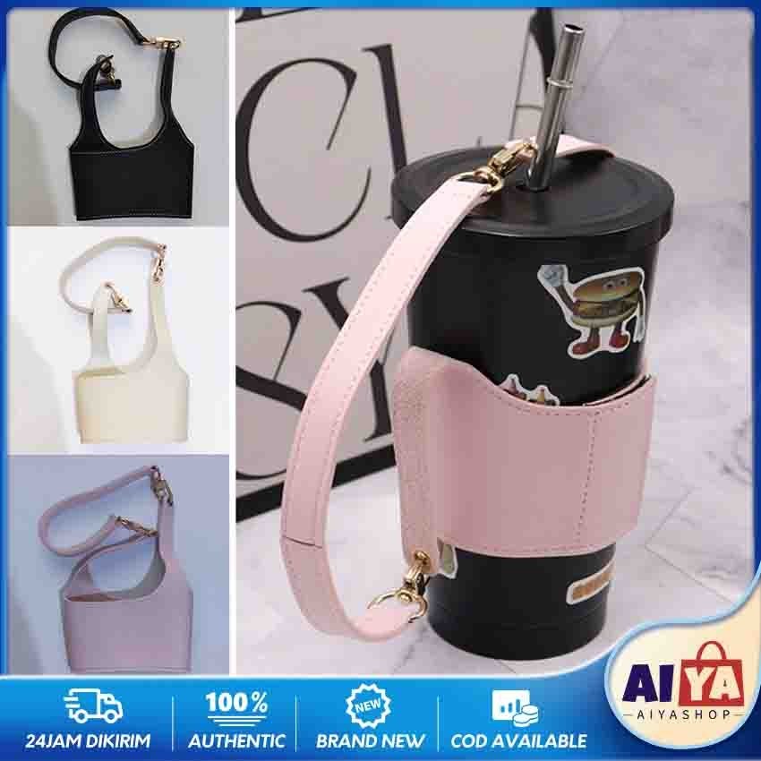 Jual Cup Sleeve Pu Kulit Kopi Gelas Holder Tas Minuman Botol Reusable ...