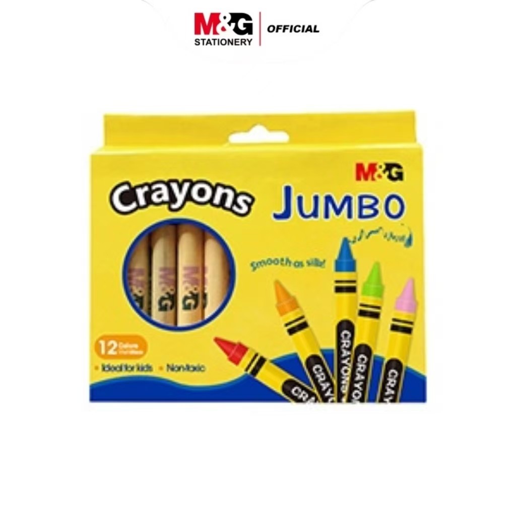 Jual M&G Crayon Krayon 12 Warna Bentuk Bulat / Alat Mewarnai Crayon ...