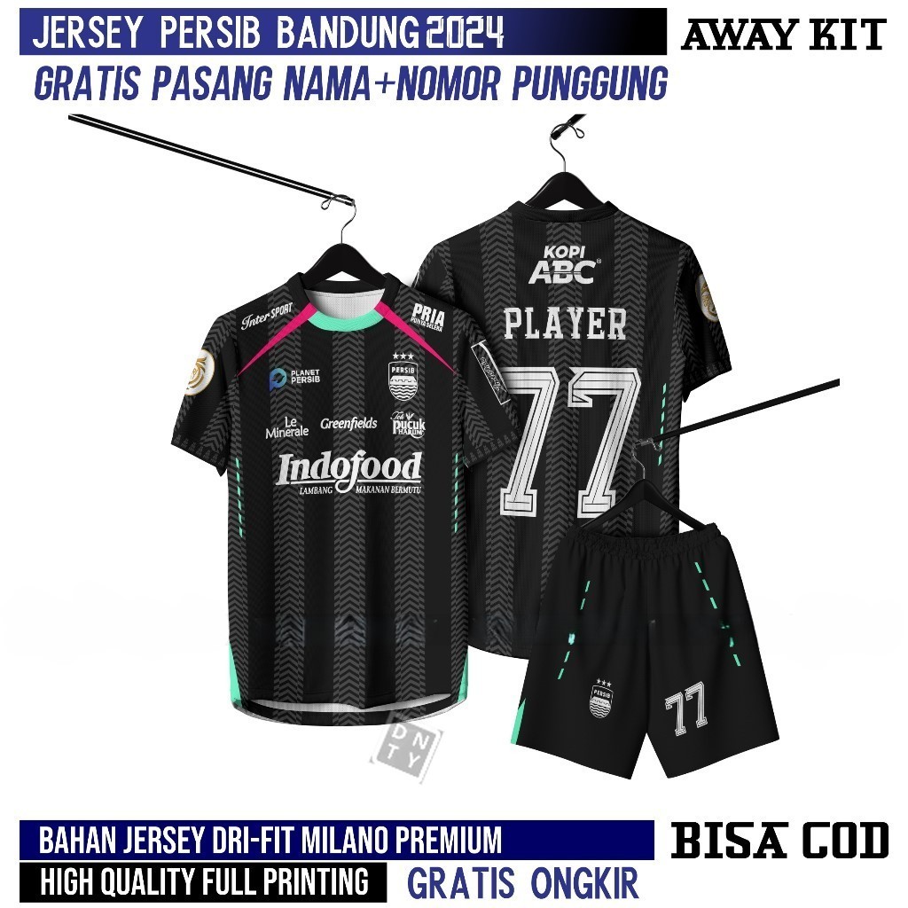 Jual Baju Jersey Persib Bandung Away 2024 Premium Terbaru Gratis Pasang ...