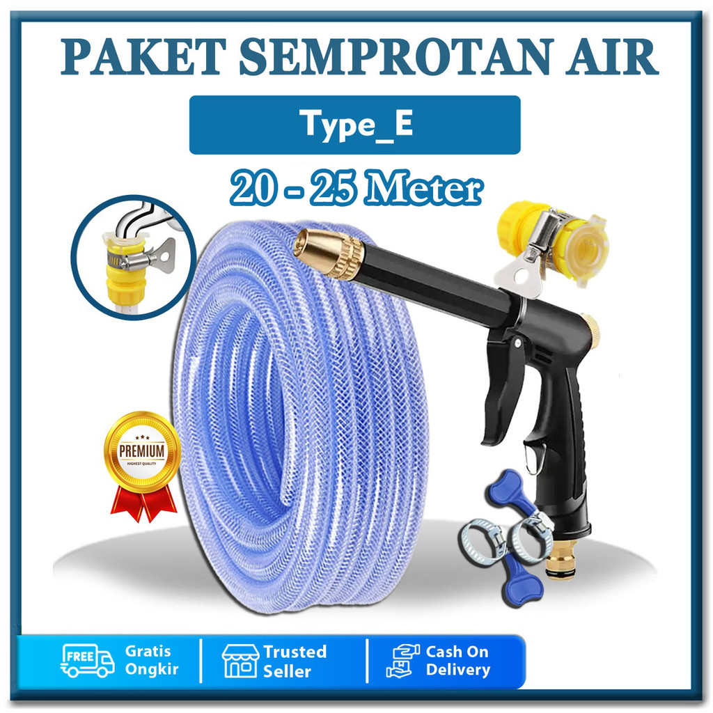 Jual PAKET LENGKAP KEPALA JET SPRAY SEMPROTAN SELANG AIR SERAT BENANG ...