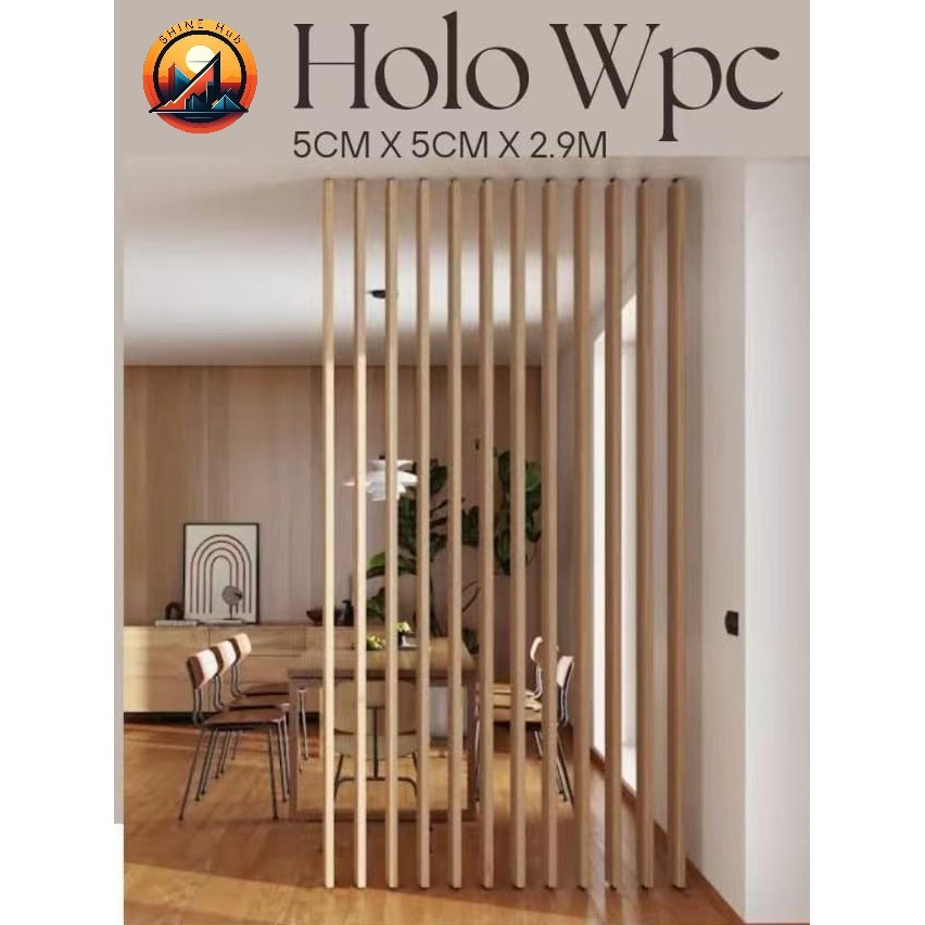 Jual WPC Hollow Tube Partisi Kisi Kisi Square Indoor Ukuran 5x5 Cm Harga Per Batang/Holo WPC ...