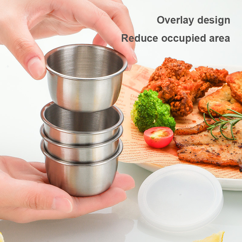 Jual Condiment Sauce Cups 304 Stainless/ Sauce Cup Mini Reusable/ Hot ...