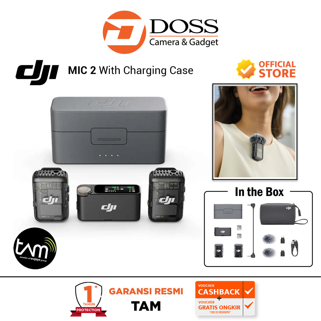 Jual DJI MIC 2 ( 2 TX + 1 RX + CHARGING CASE) DJI Mic2 Wireless Mic for Camera & Smartphone ...