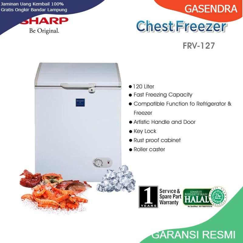 Jual Chest Freezer Sharp 120L FRV-127 | Freezer Box Sharp | Lemari ...