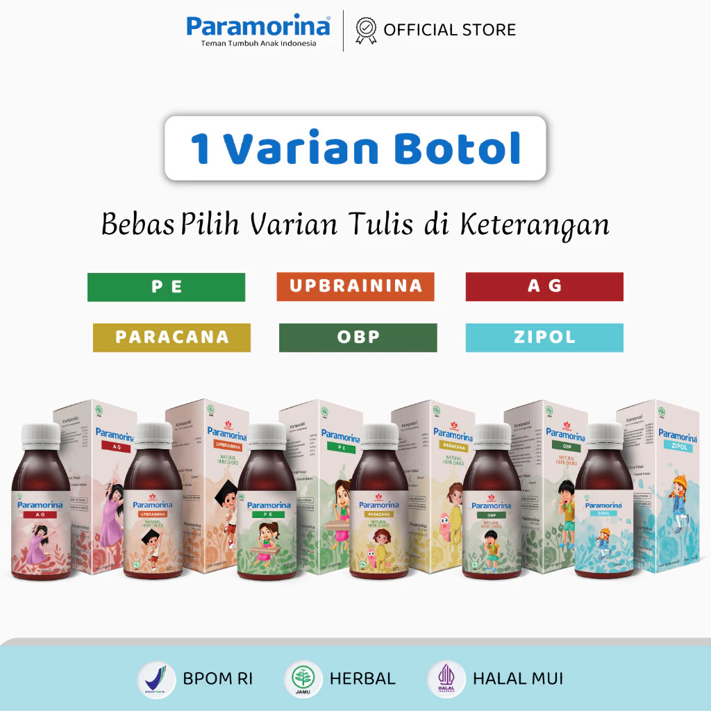 Jual Paramorina Botol Sirup PE AG Upbrainina OBP Paracana Usia 2 th ...