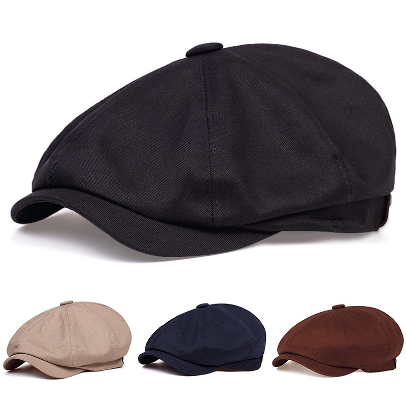 Jual Topi Retro Tukang Koran Topi Pria Twill Kapas Delapan Panel Topi ...
