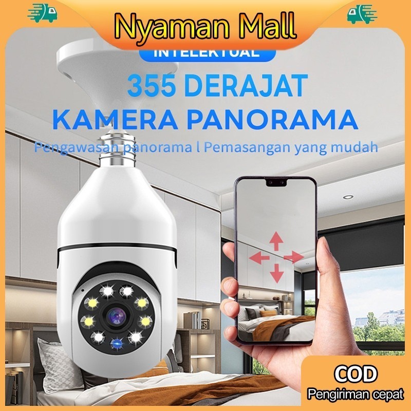Jual Nyaman lampu CCTV 360 derajat kamera hp Bolam Kamera HD 1080P ...