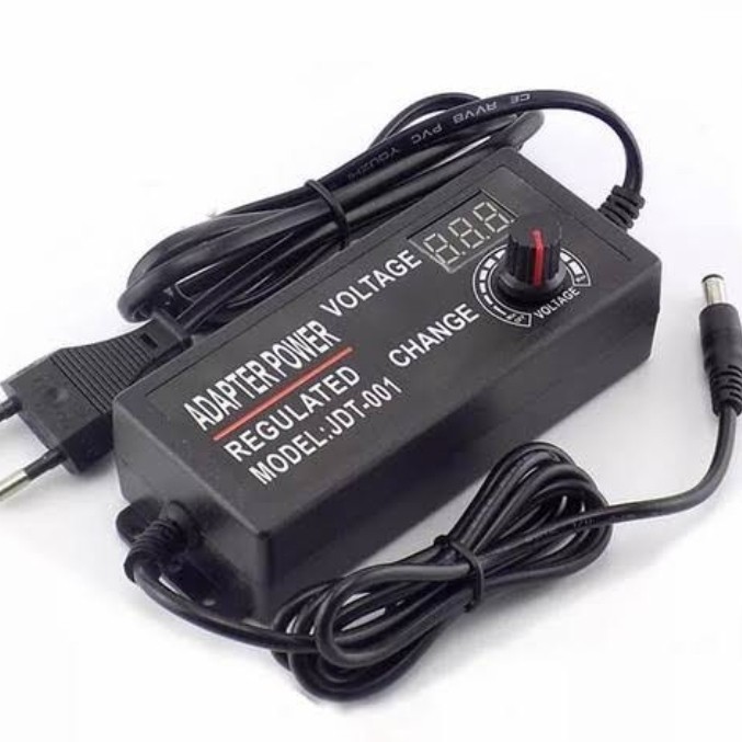 Jual 3v - 12v DC input 220v AC adjustable adaptor regulator 5A adapter ...