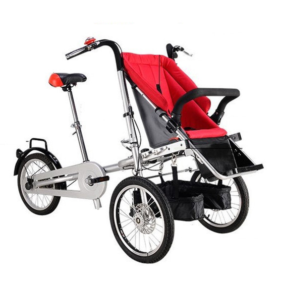 Jual Brand New mother child bicycle stroller children folding three ...