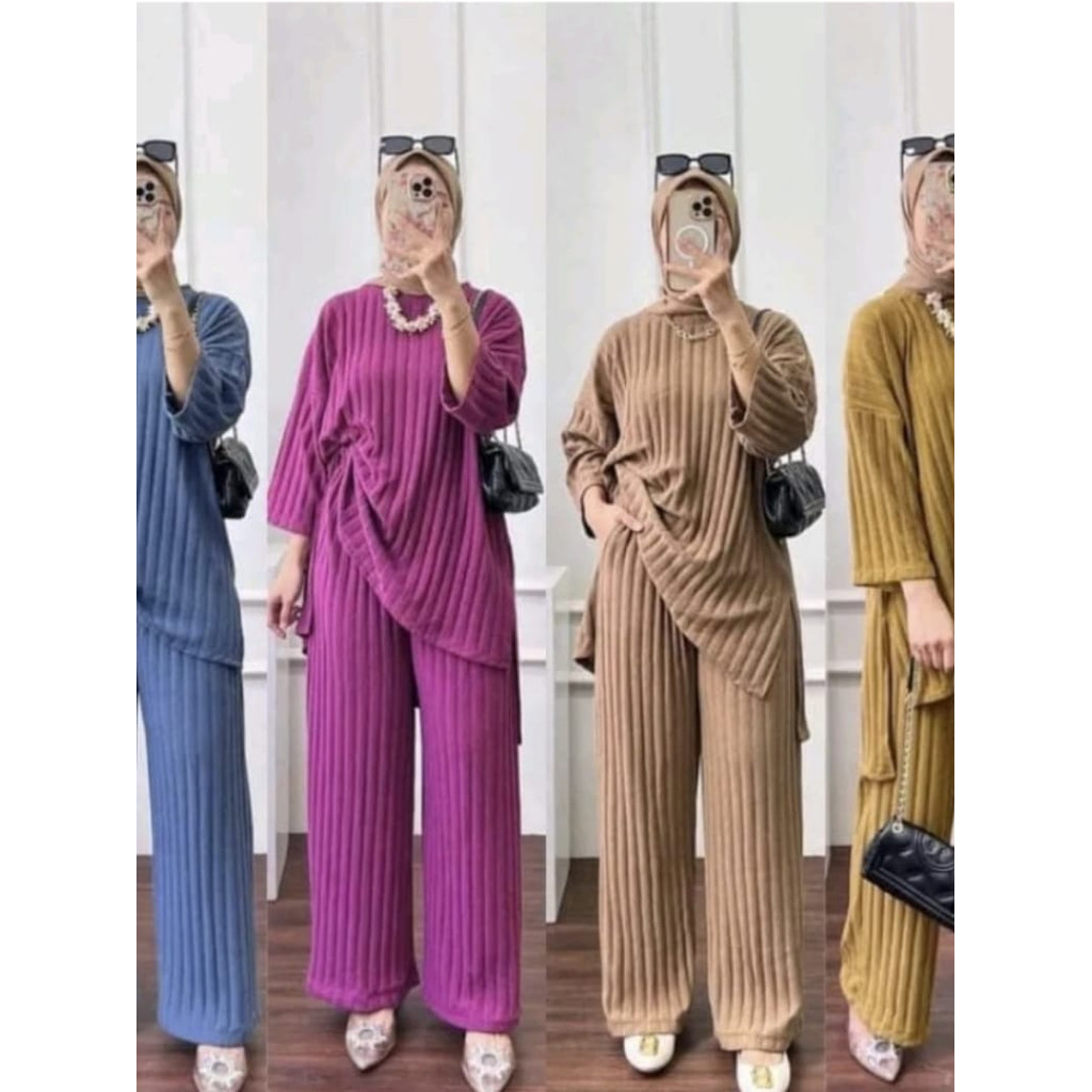 Jual setelan hornet knit premium serut termurah 2023 set crop korea jumbo ld 100-110 bb 45-80kg ...