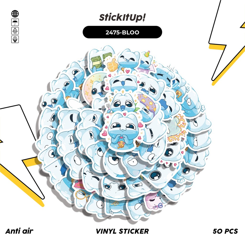 Jual COD 50 Pcs Stiker Pack FUNNY CHARACTER BLOOP THE WATER CUTE ...