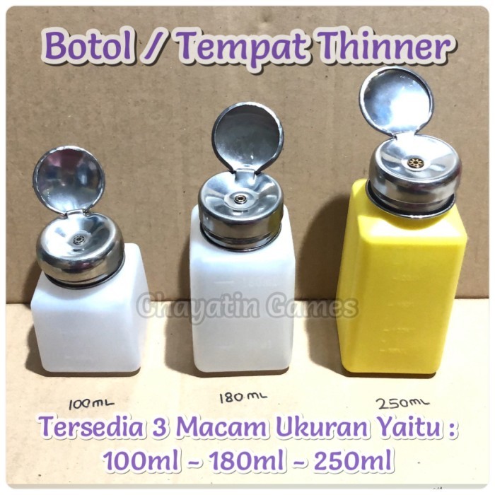 Jual Macam macam Ukuran Botol / Tempat Thinner Order Sesuai Varian - Ukuran 100ml -NRC | Shopee ...