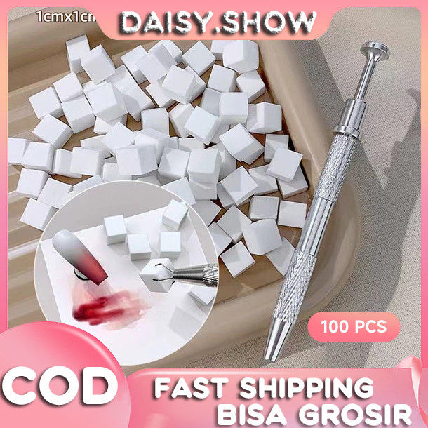 Jual 100 Pcs Spons Manikur Putih Untuk seni kuku warna gradien Spons ...