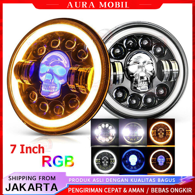 Jual Lampu Tembak Daymaker Tengkorak 7 Inch LED Bulat Lampu Tembak Tengkorak 40 Watt CR7 Lampu ...