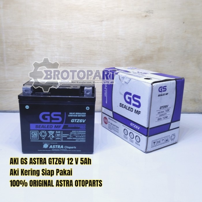Jual Aki Motor GS ASTRA Otoparts ori GTZ6V Honda CBR150 CBR250 CB150R ...