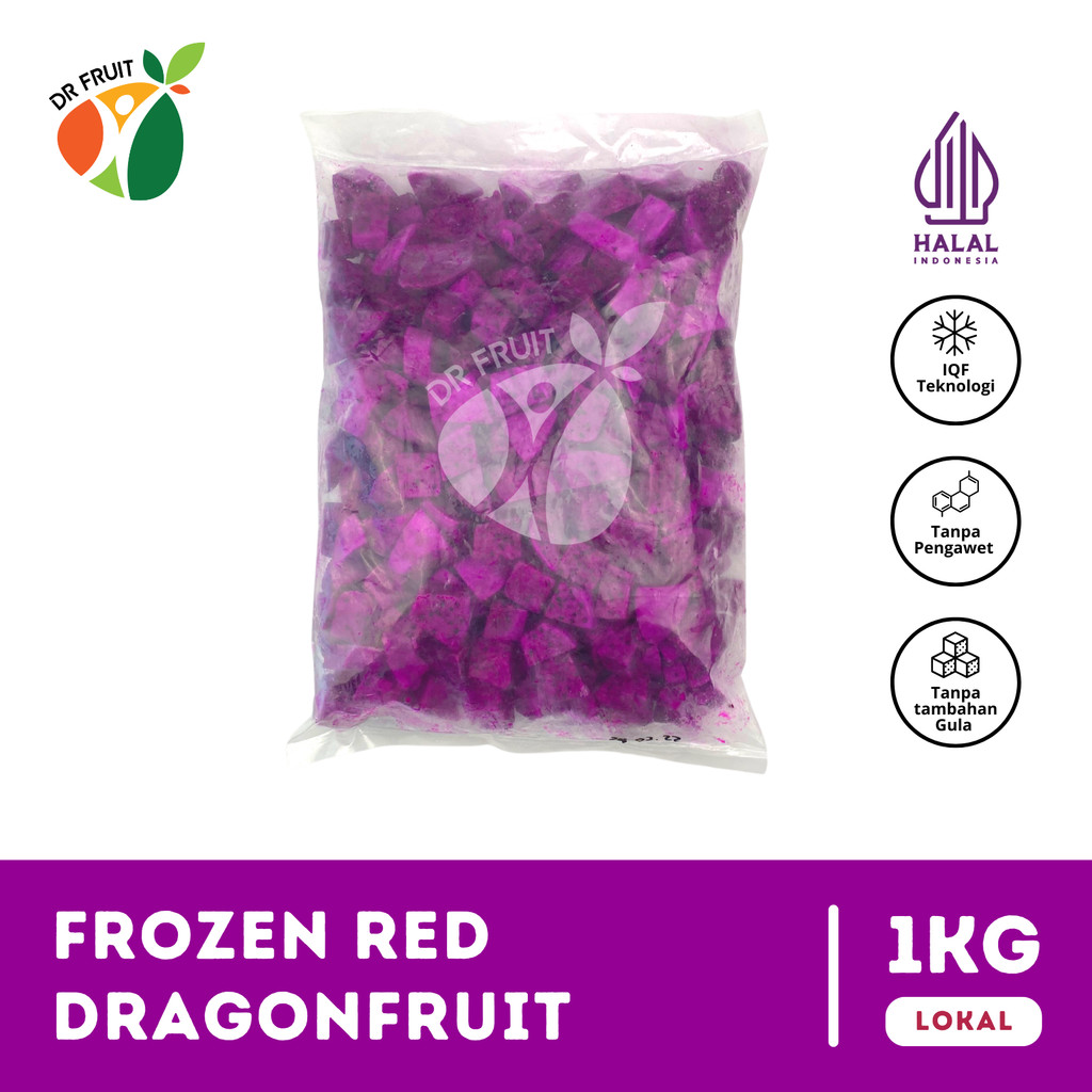 Jual Buah Naga Beku | Frozen Dragon Fruit (IQF) | 1 KG | Shopee Indonesia