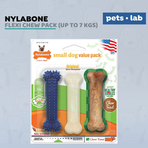 Jual Nylabone Flexi Chew Healthy Edibles Pack Small Dog Treat Snack ...