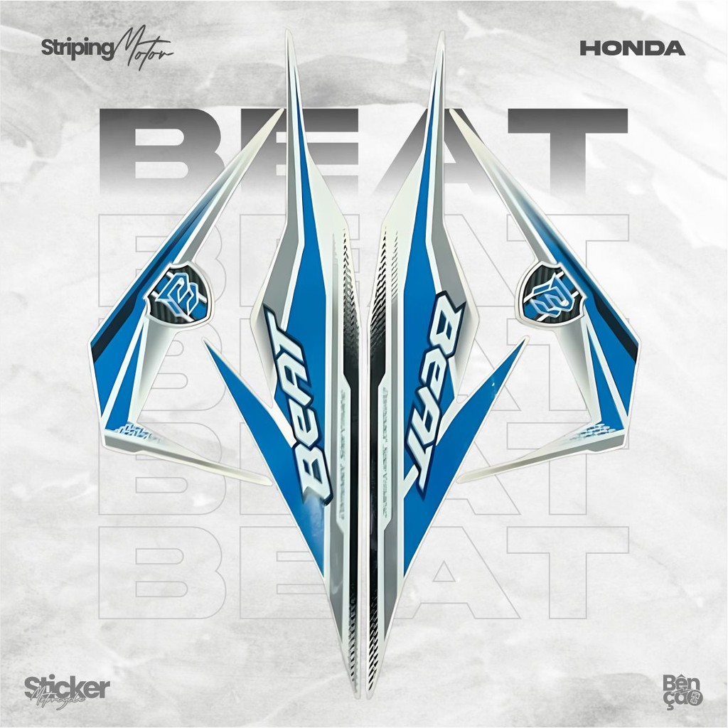 Jual Striping stiker motor | HONDA BEAT CW 2019 body full putih standar ...