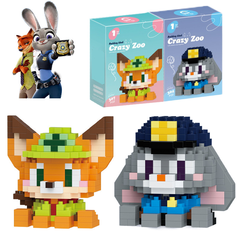 Jual Disney Zootopia Building Blocks Judy Hopps Nick Wilde figure ...