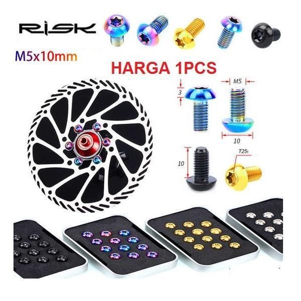 Jual Baut Rotor Titanium RISK M5 Rotor CAKRAM SEPEDA DISC BRAKE HUB ...