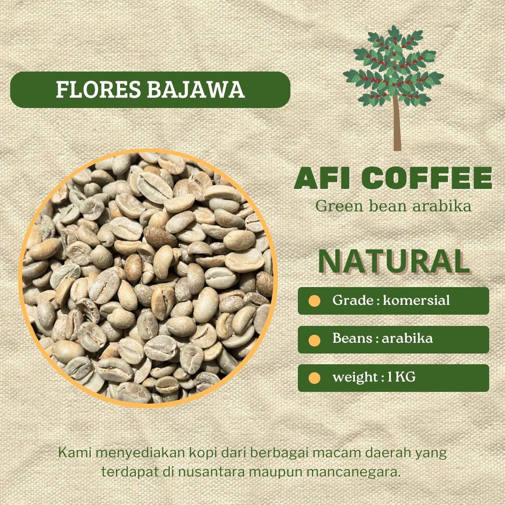 Jual Green bean arabika natural Flores bajawa | BIji kopi mentah 1kg ...