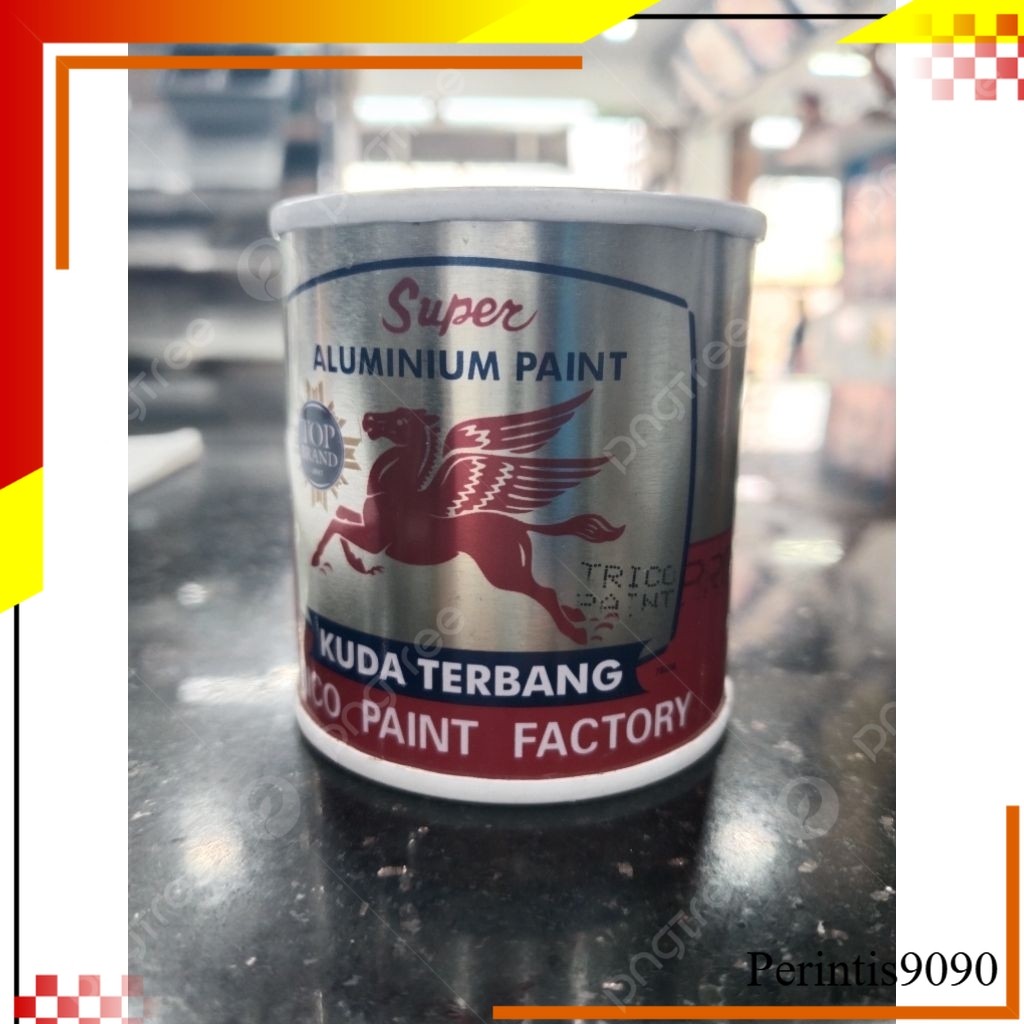 Jual cat kuda terbang silver 0,1liter/cat minyak/cat kayu/cat besi ...
