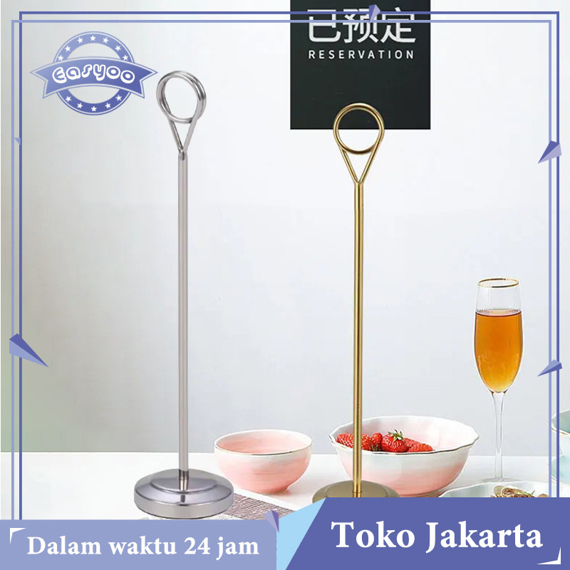 Jual Tiang Nomor Meja Stainless Steel Table Number Menu Stand Card ...
