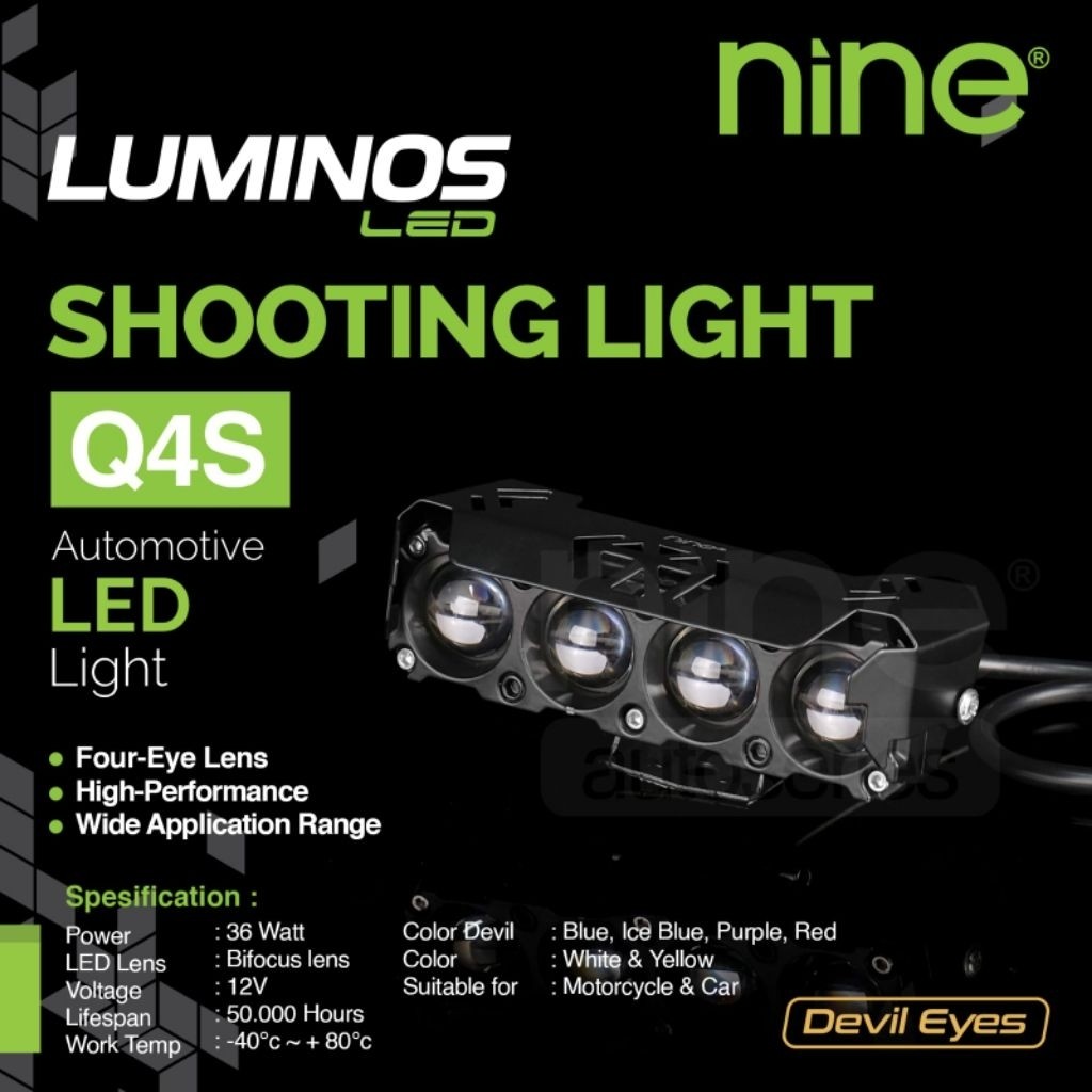 Jual YONA.ID LAMPU SOROT/TEMBAK Q4S 4 MATA DAN 3 MATA 2 WARNA PUTIH ...