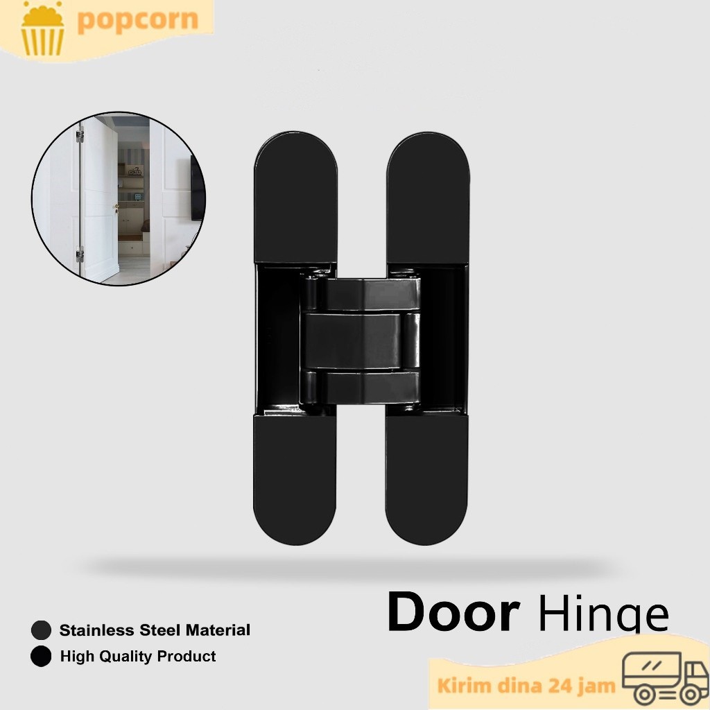 Jual Nicole Engsel Tanam Pintu Engsel Concealed Invisible Hinges Black ...