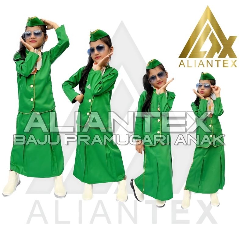 Jual PRANADA ALIANTEX - Pramugari Hijab Rok Anak ( Hijau ) | Shopee Indonesia