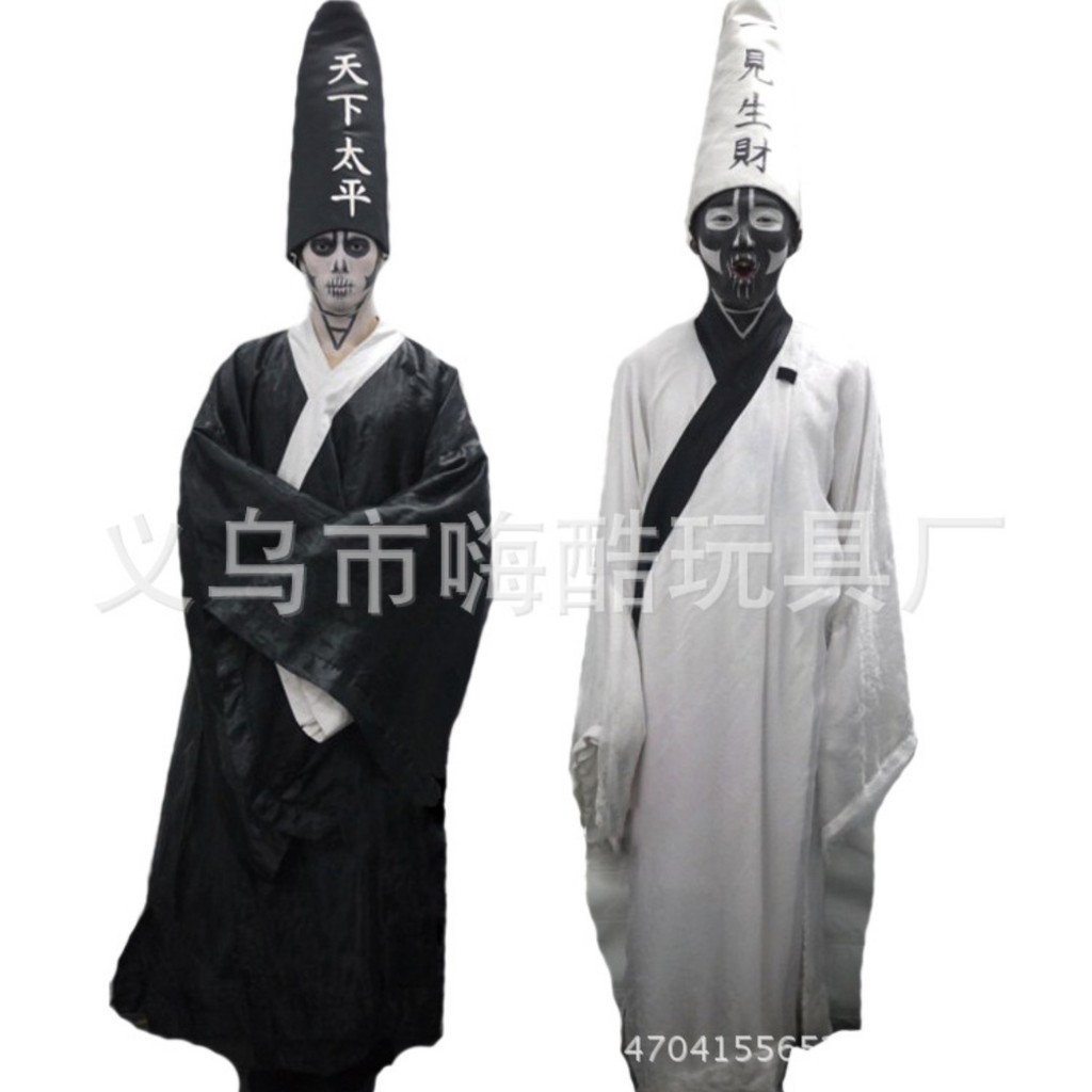 Jual CC-150 kostum halloween vampir cina kerajaan jubah putih hitam ...