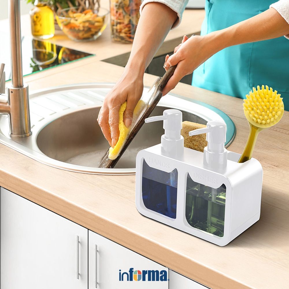 Jual Informa Eri Dispenser Sabun Cair Double Dengan Spons - Putih ...