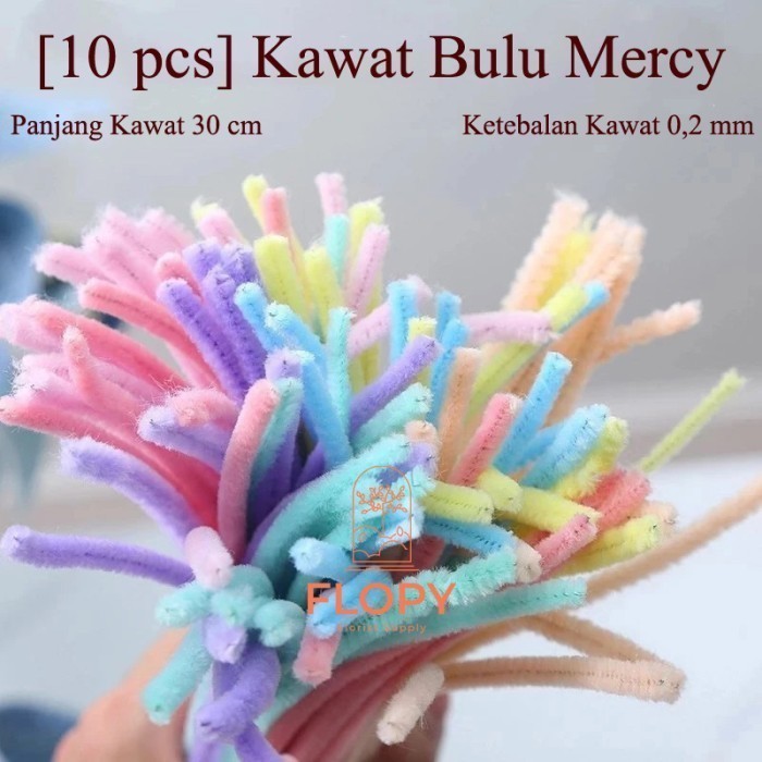 Jual [ 10 PCS ] Kawat Bulu Mercy / Pipe Cleaner / Bahan Kerajinan ...