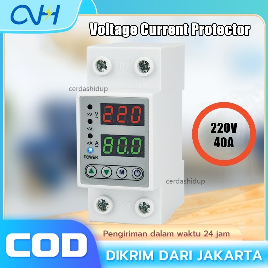 Jual 40A 220V Rel Pelindung Voltase Ganda Alat Pemutus Tegangan Listrik ...