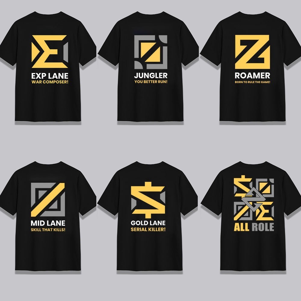 Jual Kaos T-shirt Game Mobile Legend All Role Baju MLBB Distro Atasan ...