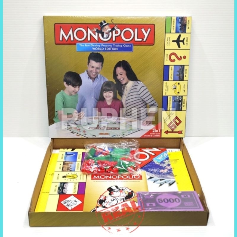 Jual RPN Monopoly World Edition & Snake Ladder 2 in 1 Monopoli Edisi ...