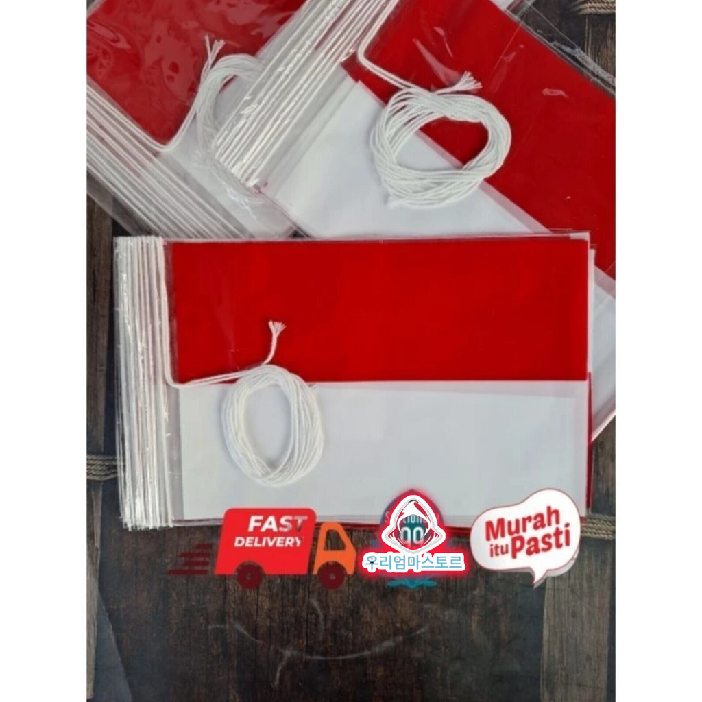 Jual Bendera Merah Putih Plastik Bertali panjang 5 M/ Bendera Merah ...