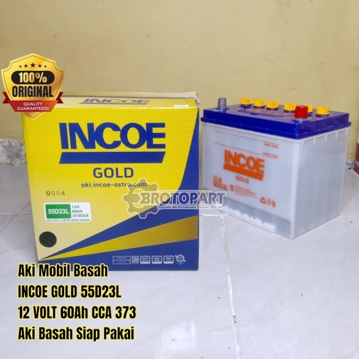Jual Aki Mobil INCOE GOLD 55D23L Aki basah HYBRID 12V 60Ah Original Incoe Astra | Shopee Indonesia
