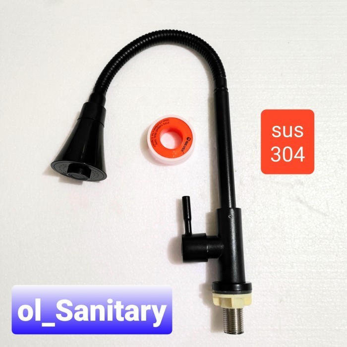 Jual kran angsa hitam tanam kran cuci piring hitam kran angsa meja ...