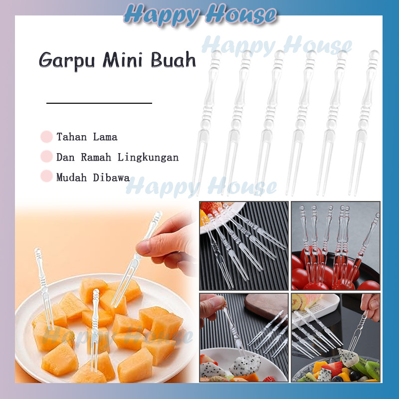 Jual Garpu Buah Plastik Mini 60 PCS Per Pack / Garpu Plastik Bening ...